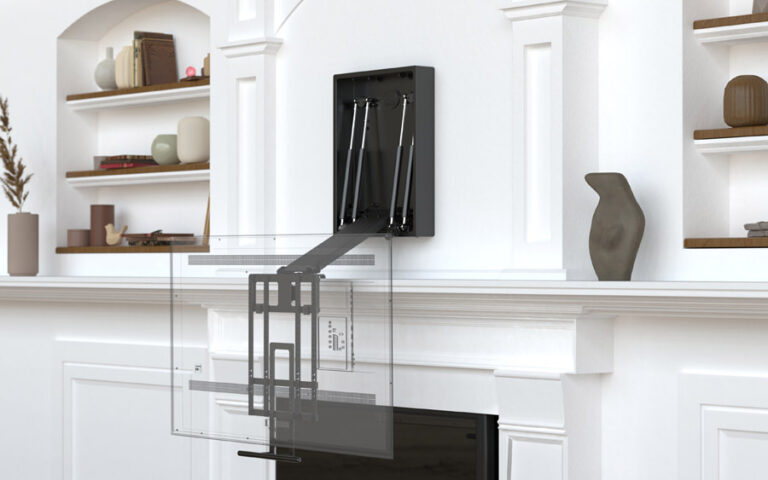 Ultra Flush Pull Out Mount Tv Fireplace | Flat Screen Tv Mounted On Wall