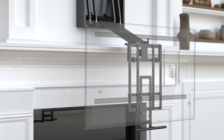 Ultra Flush Pull Out Mount Tv Fireplace | Flat Screen Tv Mounted On Wall