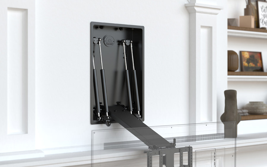 Ultra Flush Pull Out Mount Tv Fireplace | Flat Screen Tv Mounted On Wall