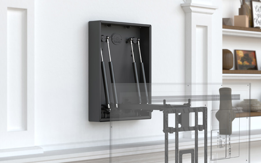 Ultra Flush Pull Out Mount Tv Fireplace | Flat Screen Tv Mounted On Wall